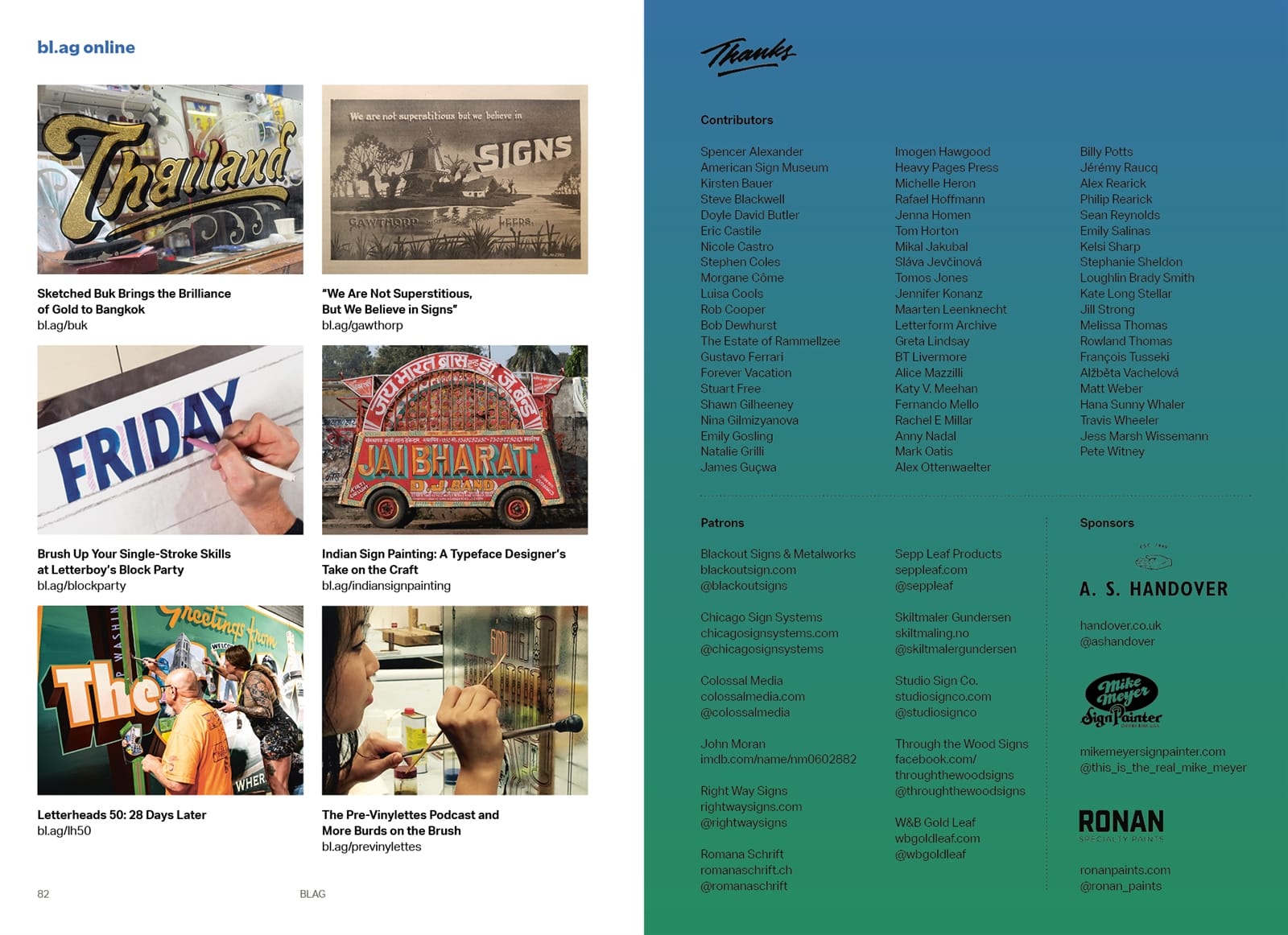 What's Inside Issue 08 of BLAG (Better Letters Magazine?